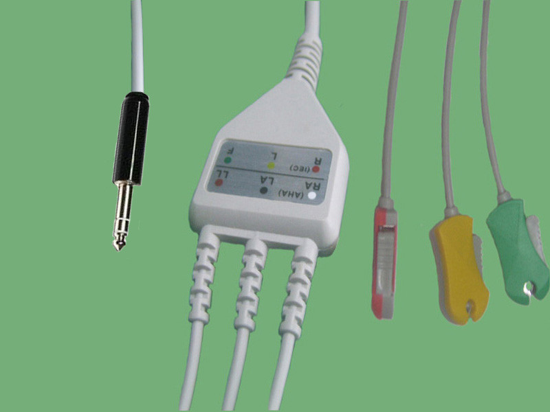 12 Pin One Piece ECG Lead Cable 3 / 5 Lead For Patient Monitors